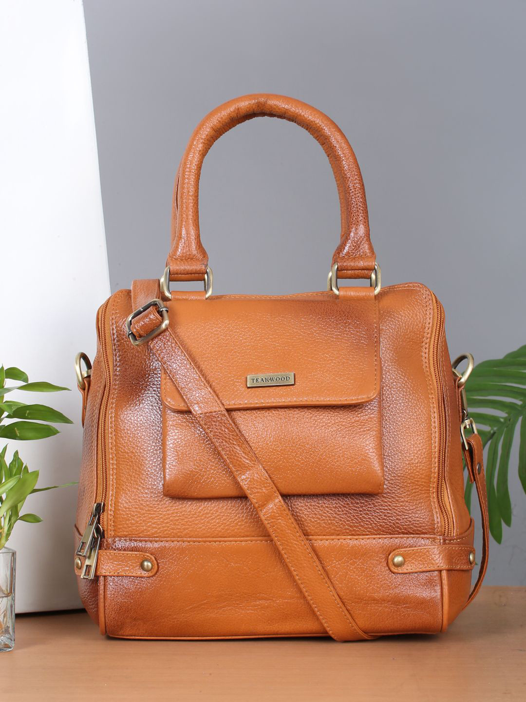 Buy Teakwood Leathers Structured Handheld Bag - Handbags for Women ...