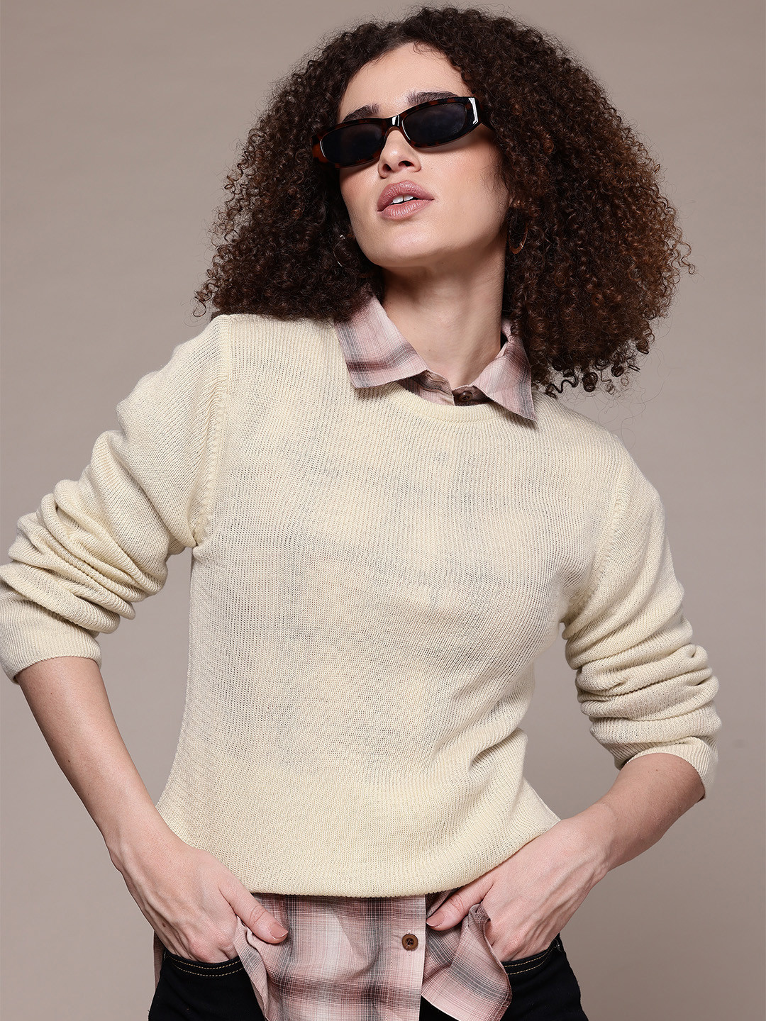 Buy The Roadster Lifestyle Co. Acrylic Knitted Pullover - Sweaters for ...