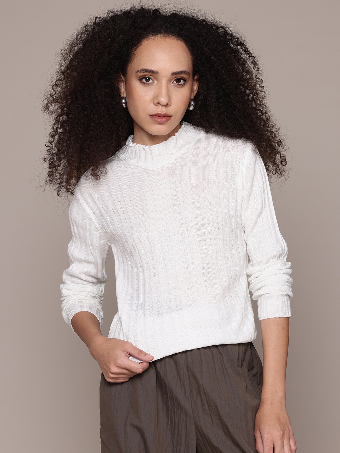 Buy The Roadster Lifestyle Co. Acrylic Self Striped Pullover - Sweaters ...