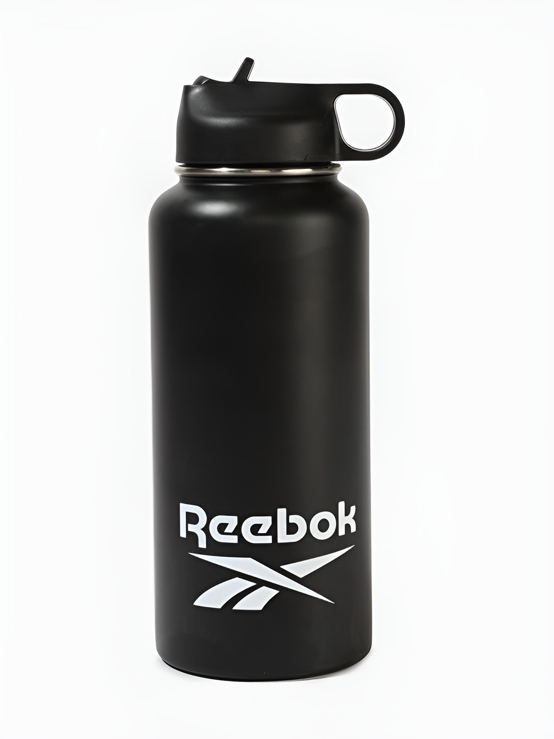 Buy Reebok Black & White Printed Stainless Steel Water Bottle 1 L ...