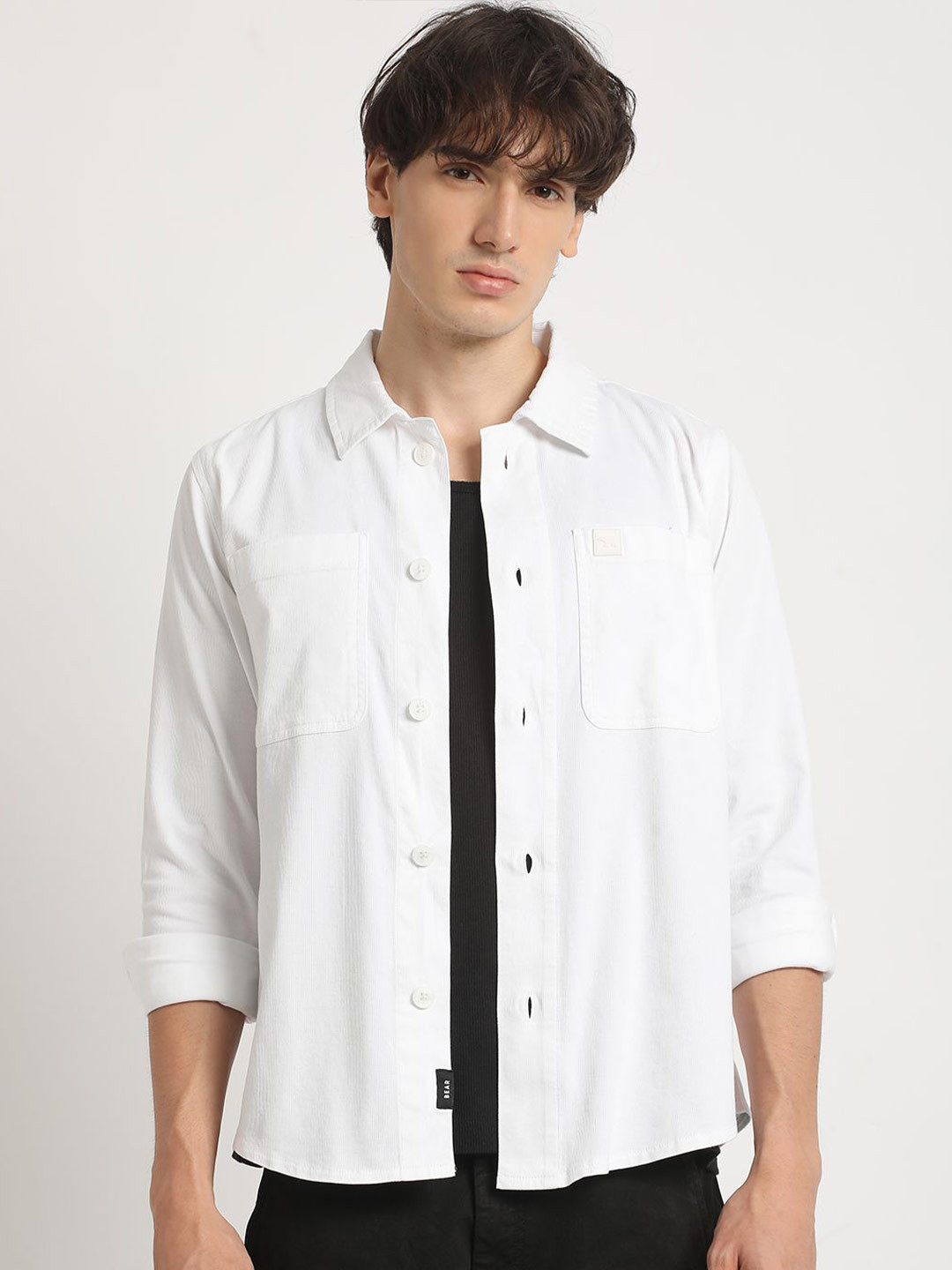 Buy THE BEAR HOUSE Regular Fit Pure Cotton Overshirt - Shackets for Men ...