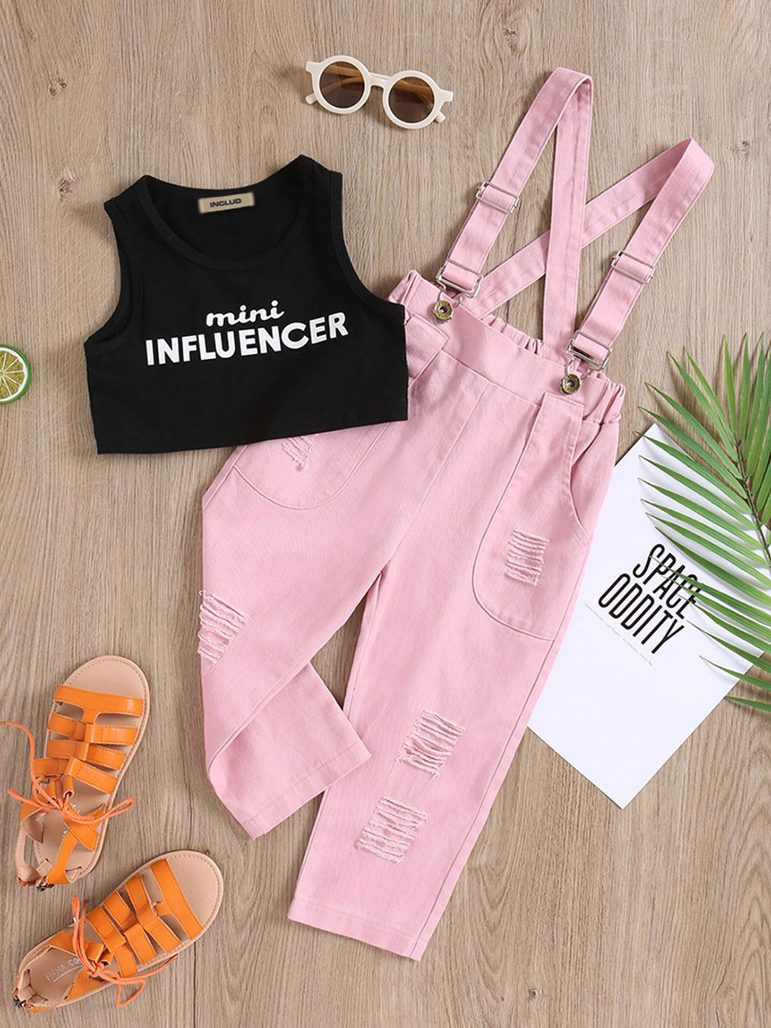 Buy INCLUD Girls Printed Top With Trousers - Clothing Set for Girls ...