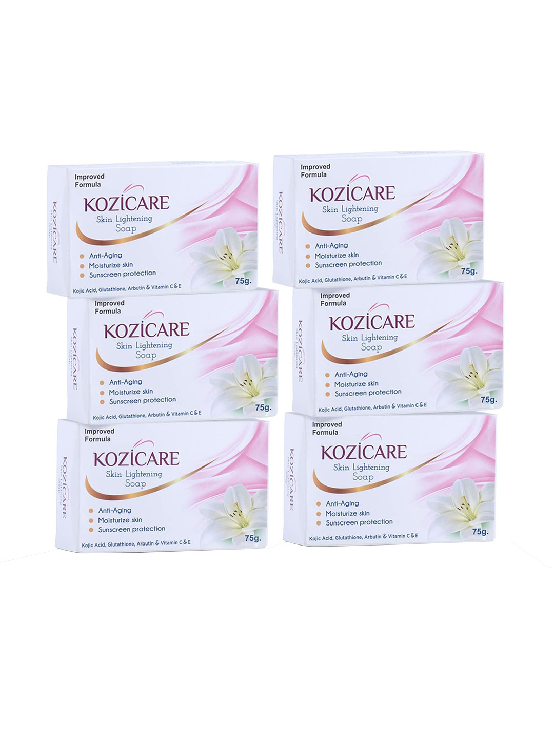 Buy KOZICARE Set Of 6 Skin Lightening Soap With Kojic Acid 75g Each ...