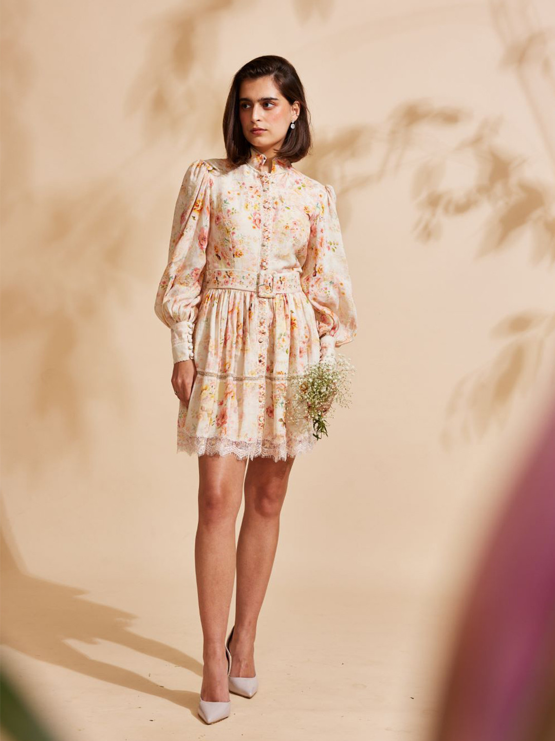 Buy Roseroom By Isha J Floral Printed Jacquard Fit & Flare Dress ...