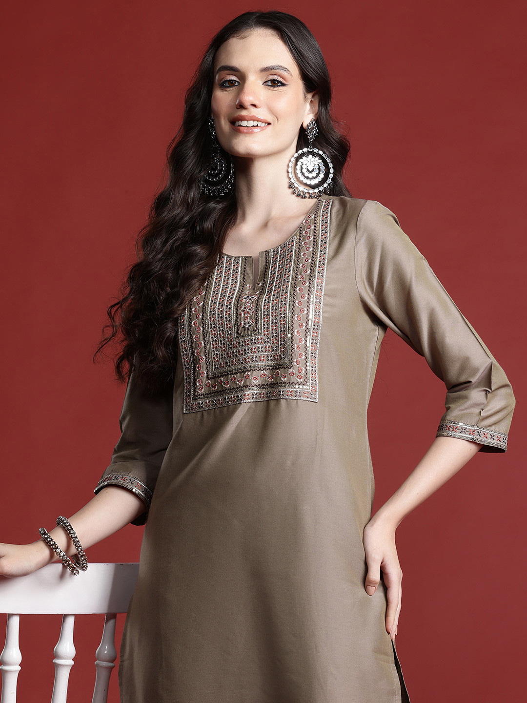 Buy Anouk Sequinned Yoke Design Kurta - Kurtas for Women 29860438 | Myntra