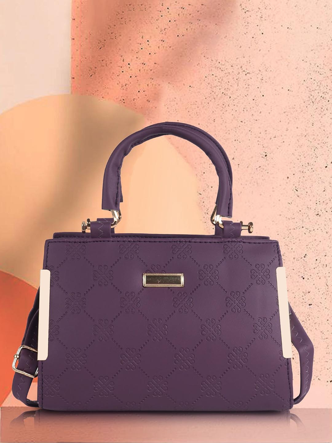 Buy PARSLEY Women PU Structured Handheld Bag With Cut Work - Handbags ...