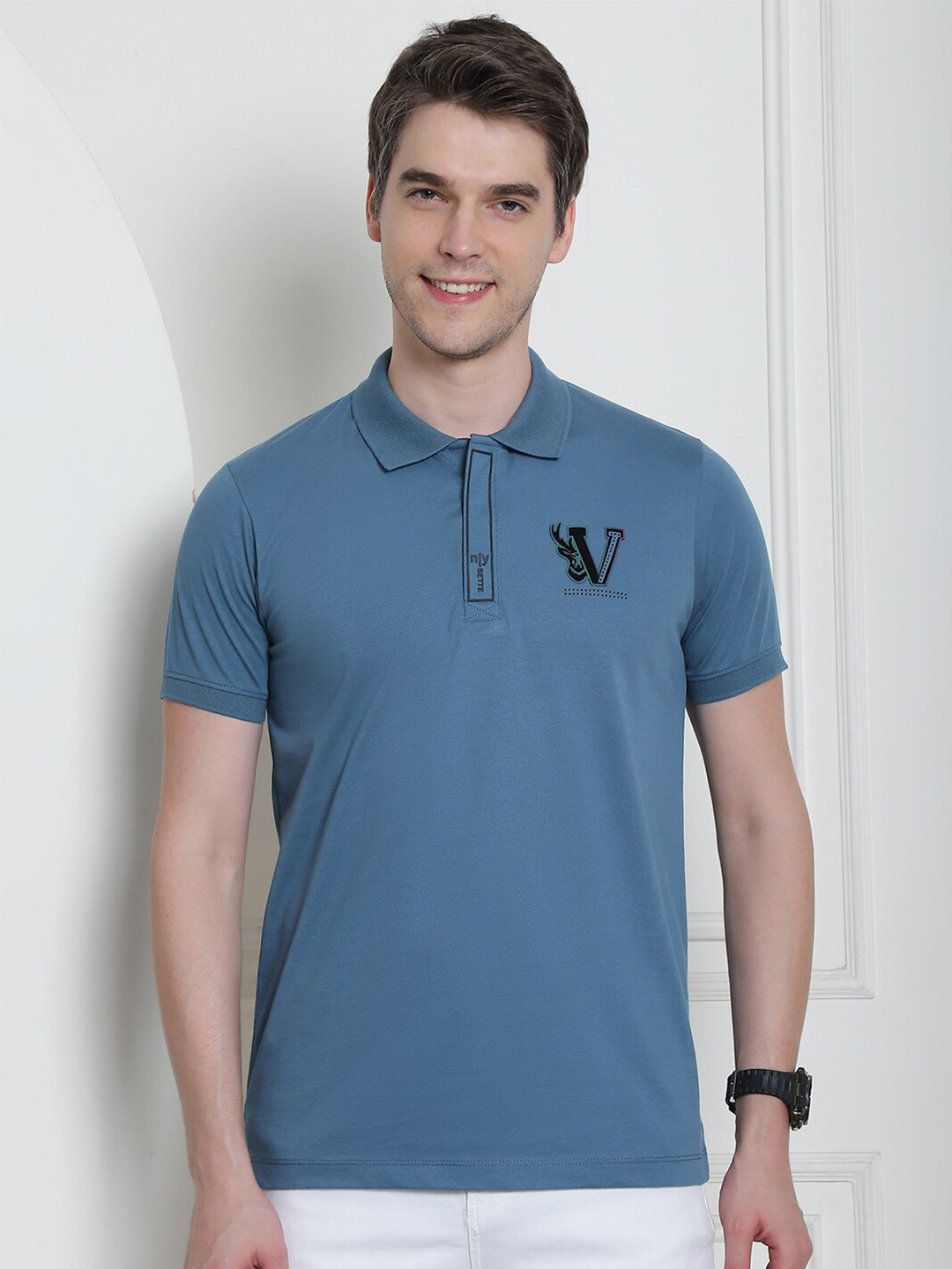 Buy VENITIAN Men Applique Polo Collar T Shirt - Tshirts for Men ...