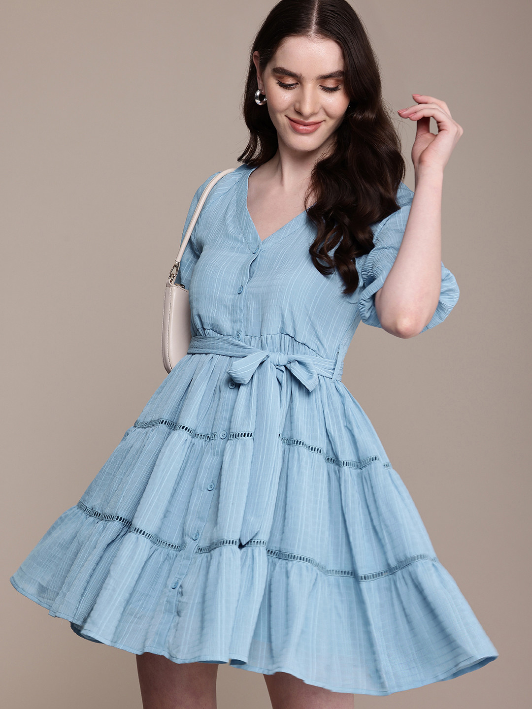 Buy Nautica Raglan Sleeves Tiered A Line Mini Dress - Dresses for Women ...