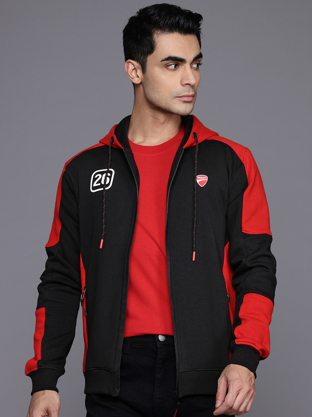 Buy Ducati High IQ Lasting Colour Colourblocked Hooded Sweatshirt ...