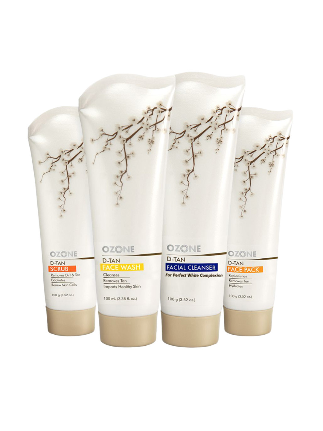 Buy Ozone Set Of 4 Face Cleanser Face Pack Face Scrub & Face Wash D Tan ...