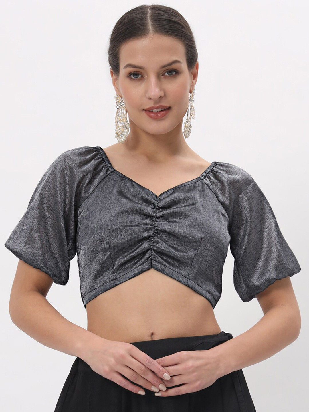 Buy Studio Rasa Solid V Neck Crop Top - Tops for Women 29871458 | Myntra