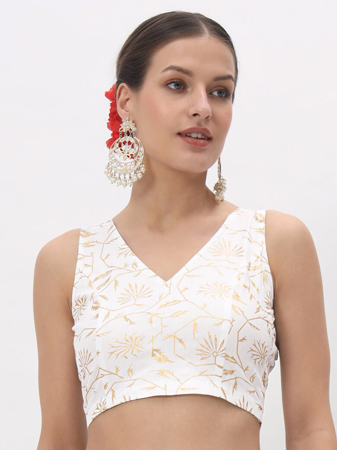 Buy Studio Rasa Floral Printed V Neck Crop Top - Tops for Women ...
