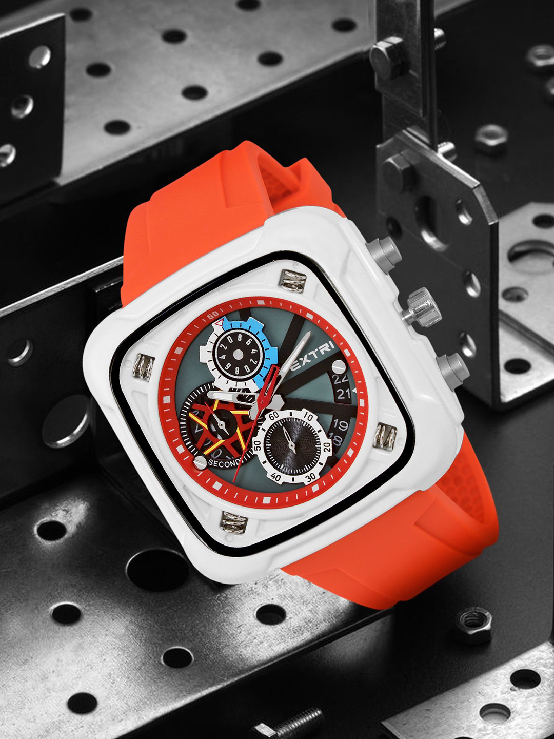 Buy EXTRI Men Dial & Bracelet Style Straps Analogue Chronograph Automatic Watch X6057 B ...