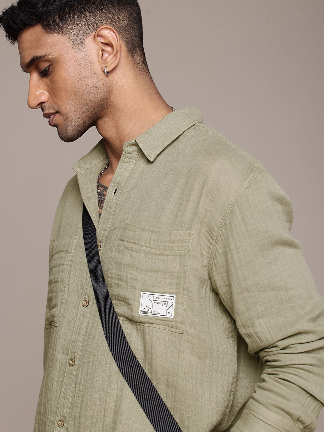Buy Roadster Men Relaxed Fit Pure Cotton Casual Shirt - Shirts for Men ...
