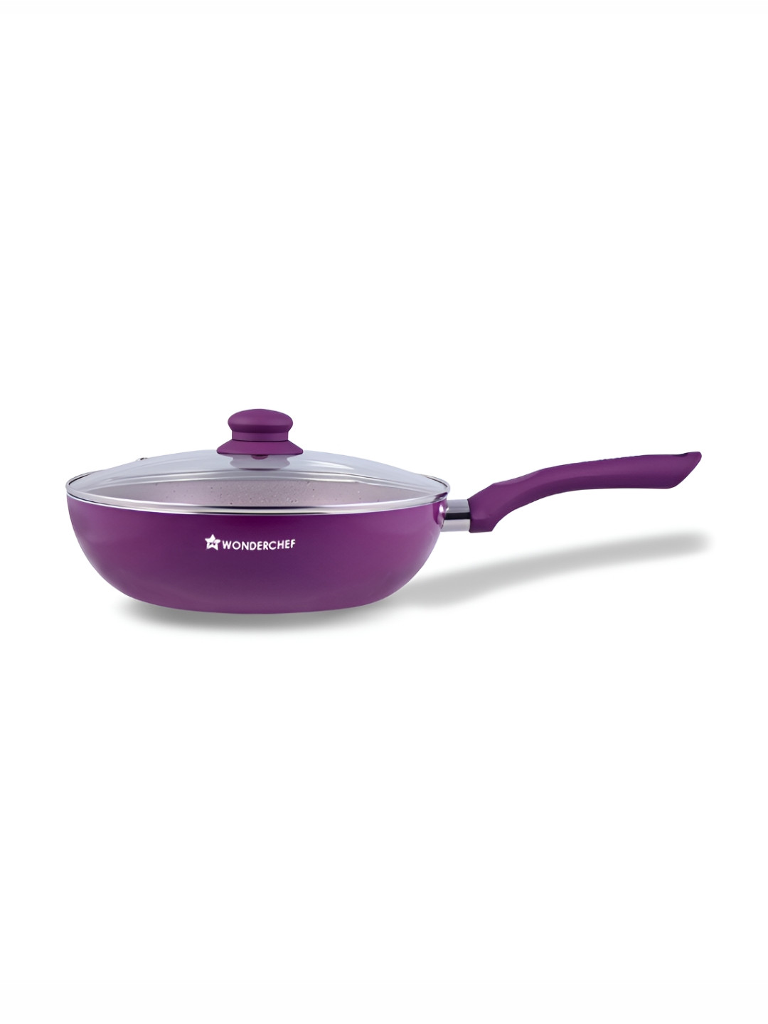 Buy Wonderchef Royal Velvet Purple Aluminum Non Stick Wok With Lid ...