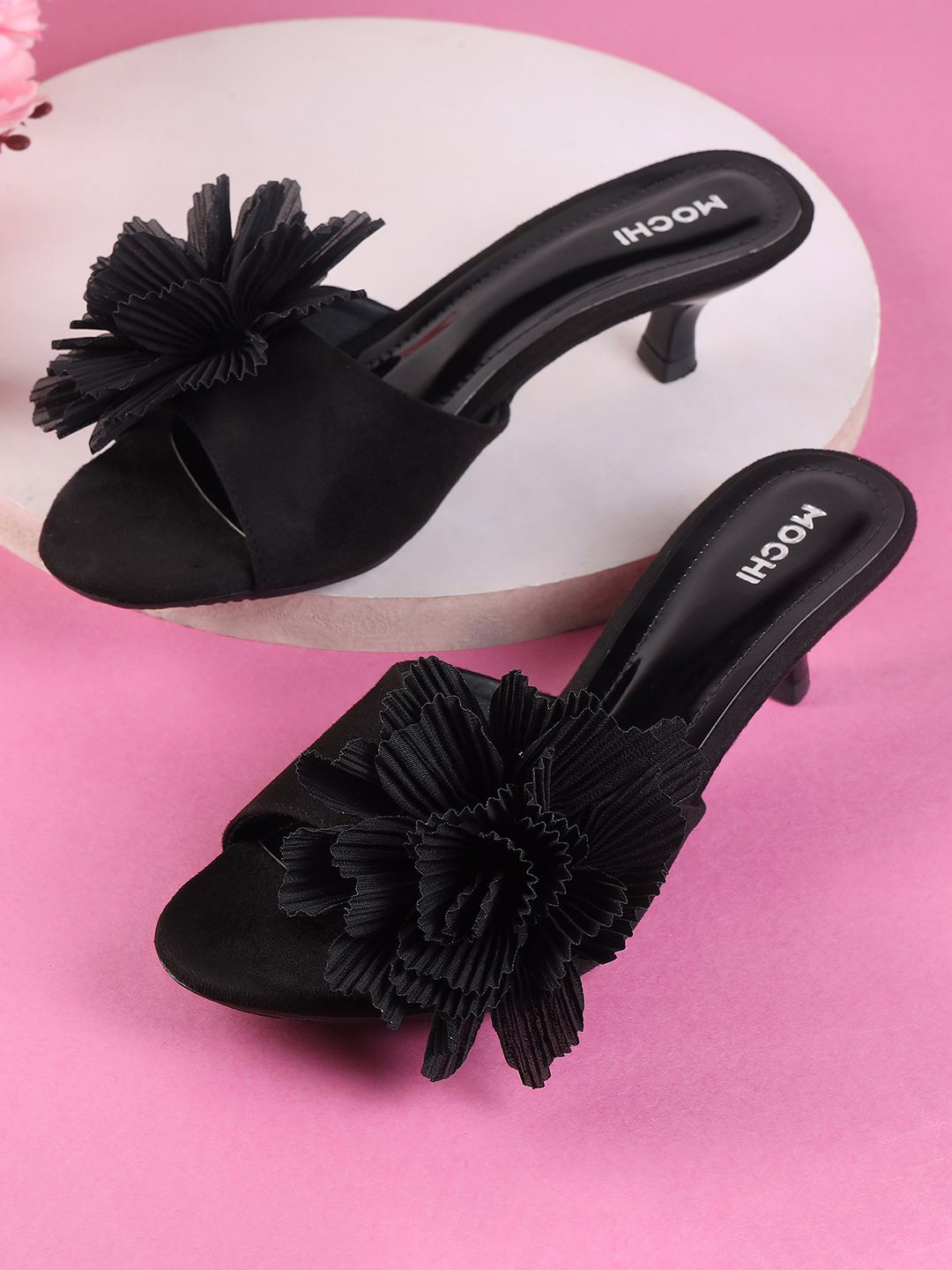 Buy Mochi Kitten Mules With Bows - Heels for Women 29875593 | Myntra