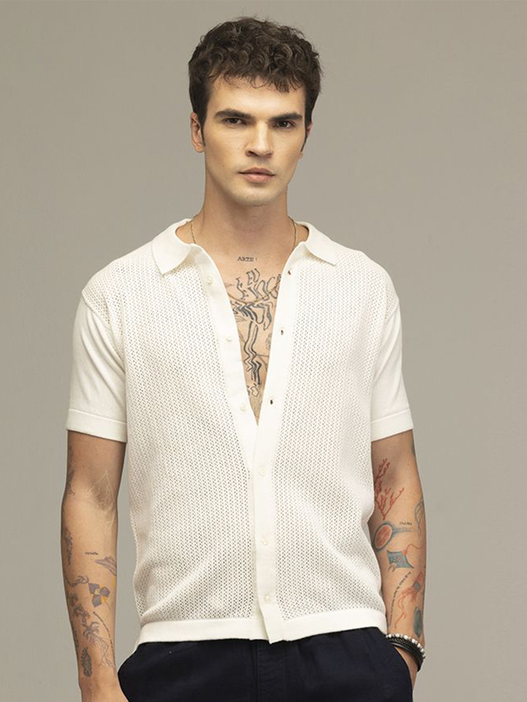 Buy Snitch Men Straight Slim Fit Semi Sheer Casual Shirt - Shirts for ...