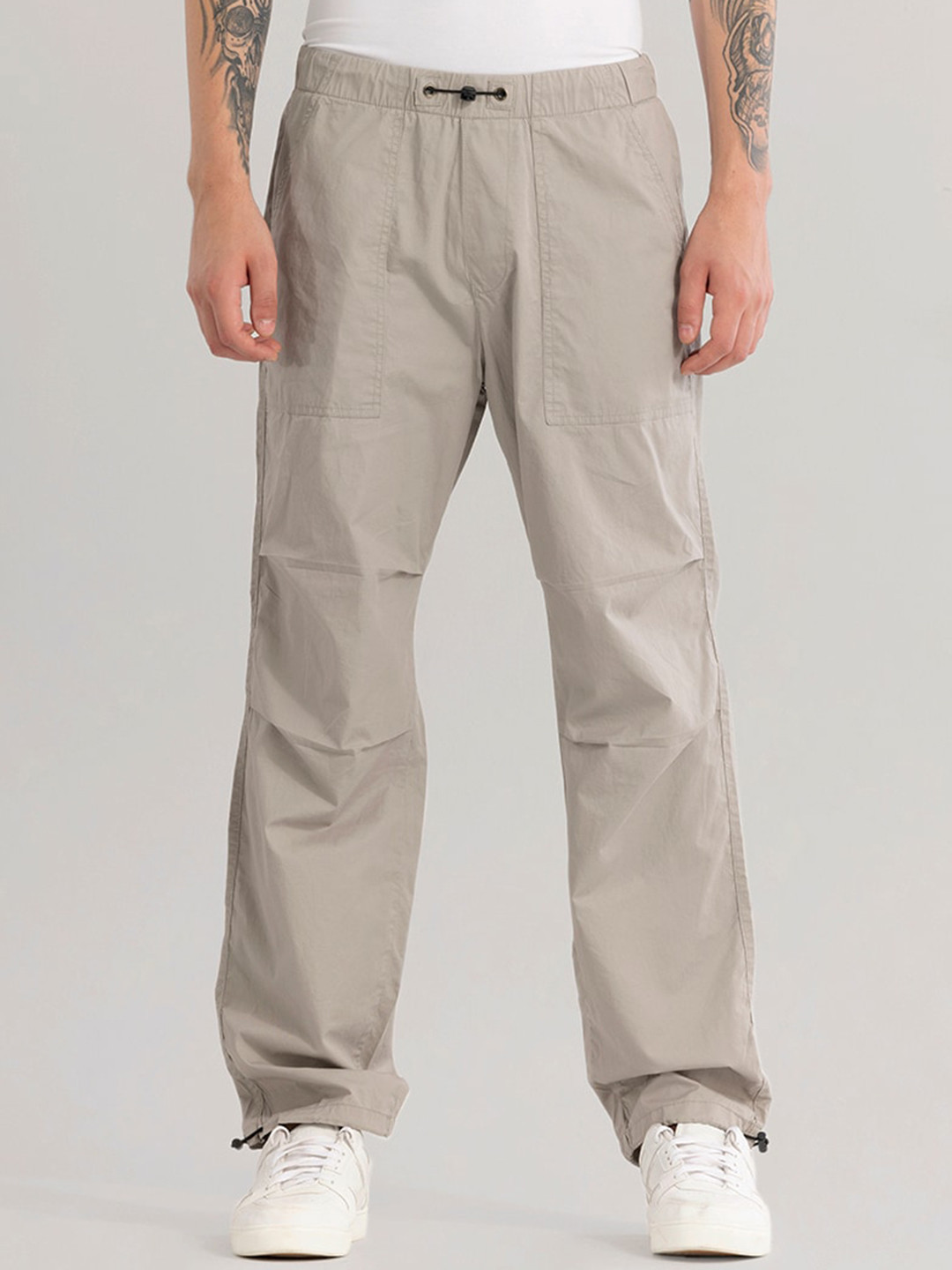 Buy Snitch Men Pure Cotton Relaxed Fit Joggers - Track Pants for Men ...