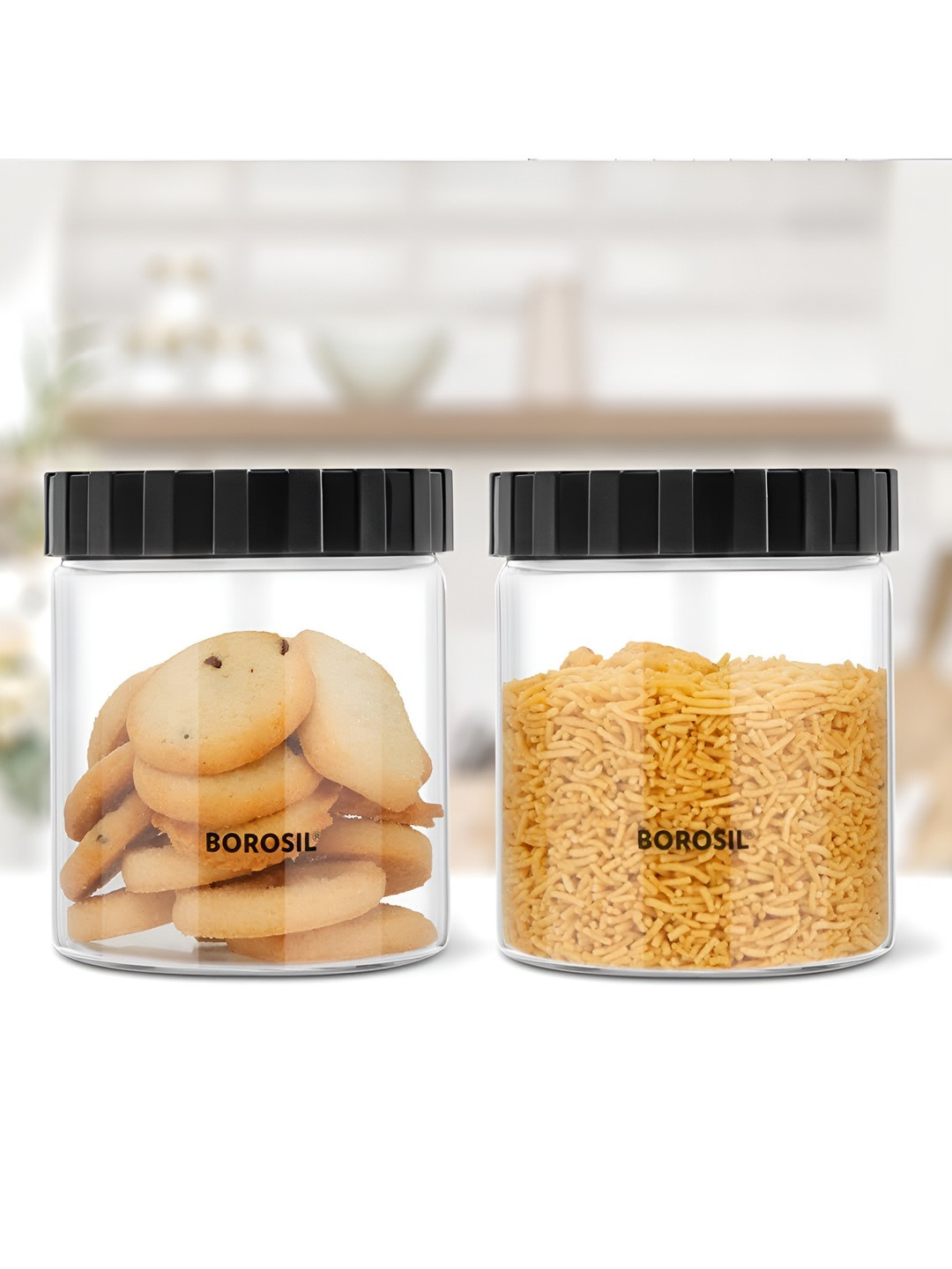 Buy BOROSIL Endura Set Of 2 Transparent Glass Canister Container ...