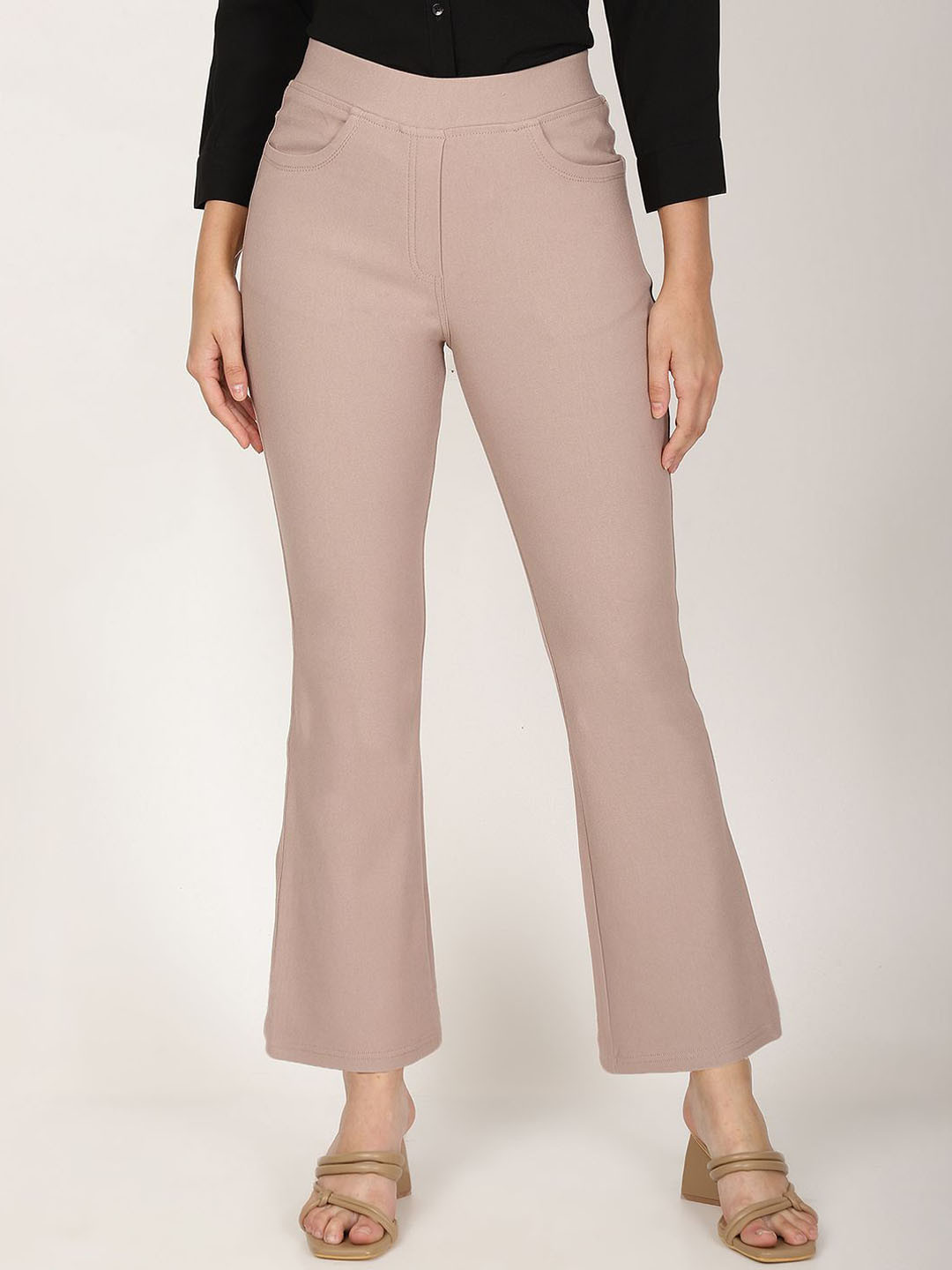 Buy FUTURO Women Solid Smart Rayon Spandex Trousers - Trousers for ...