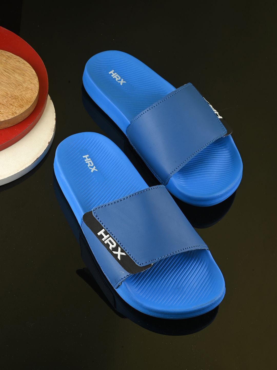 Buy HRX By Hrithik Roshan Men Synthetic Velcro Sliders - Flip Flops for ...