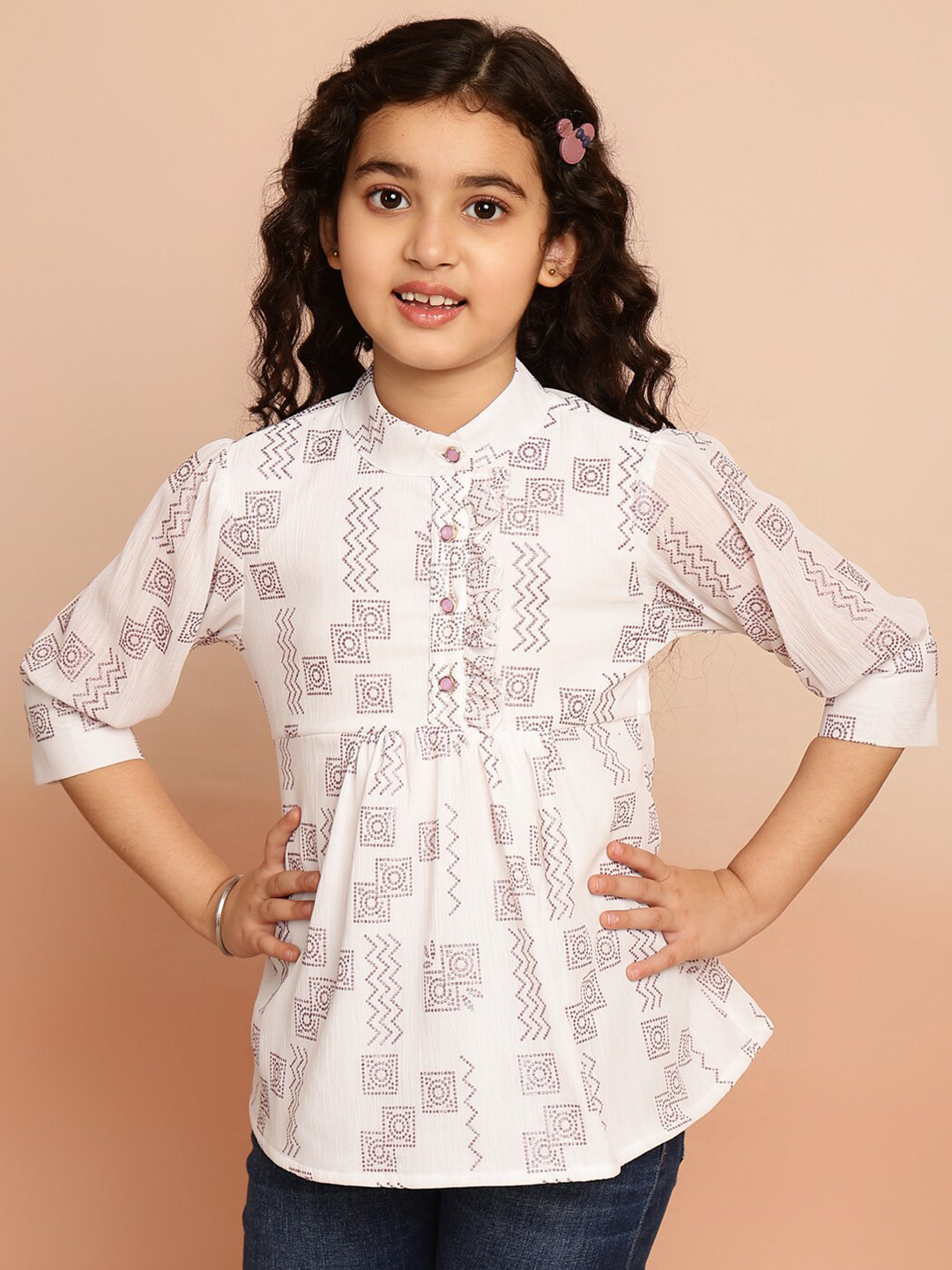 Buy BAESD Embellished Button Closure Shirt Style Top - Tops for Girls ...