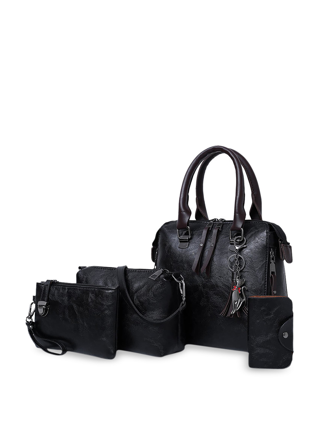 Buy SYGA Women Pack Of 4 Textured Leather Structured Handheld Bag ...