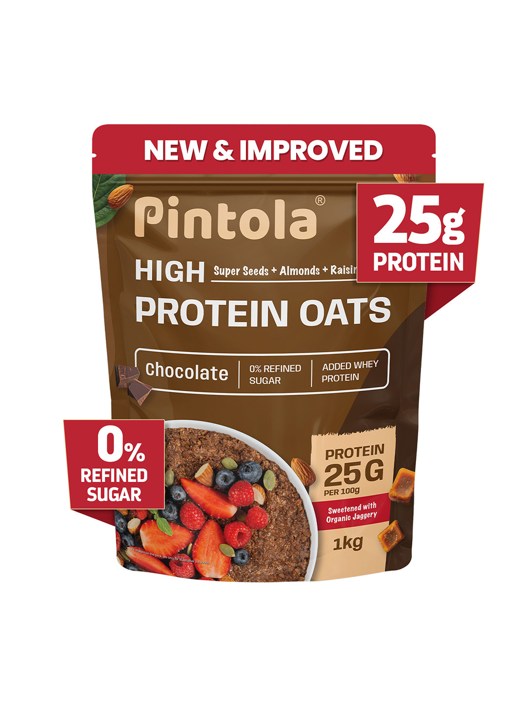 Buy Pintola High Protein Oats 25g & Dark Chocolate 1kg - Cereal And ...