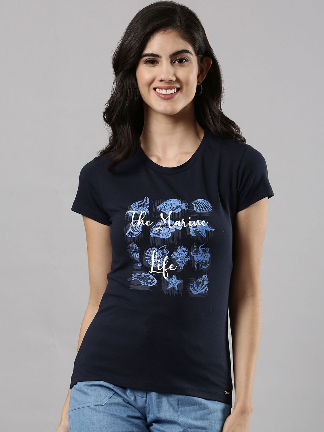 Buy Femmora Typography Printed Round Neck T Shirt - Tshirts for Women ...