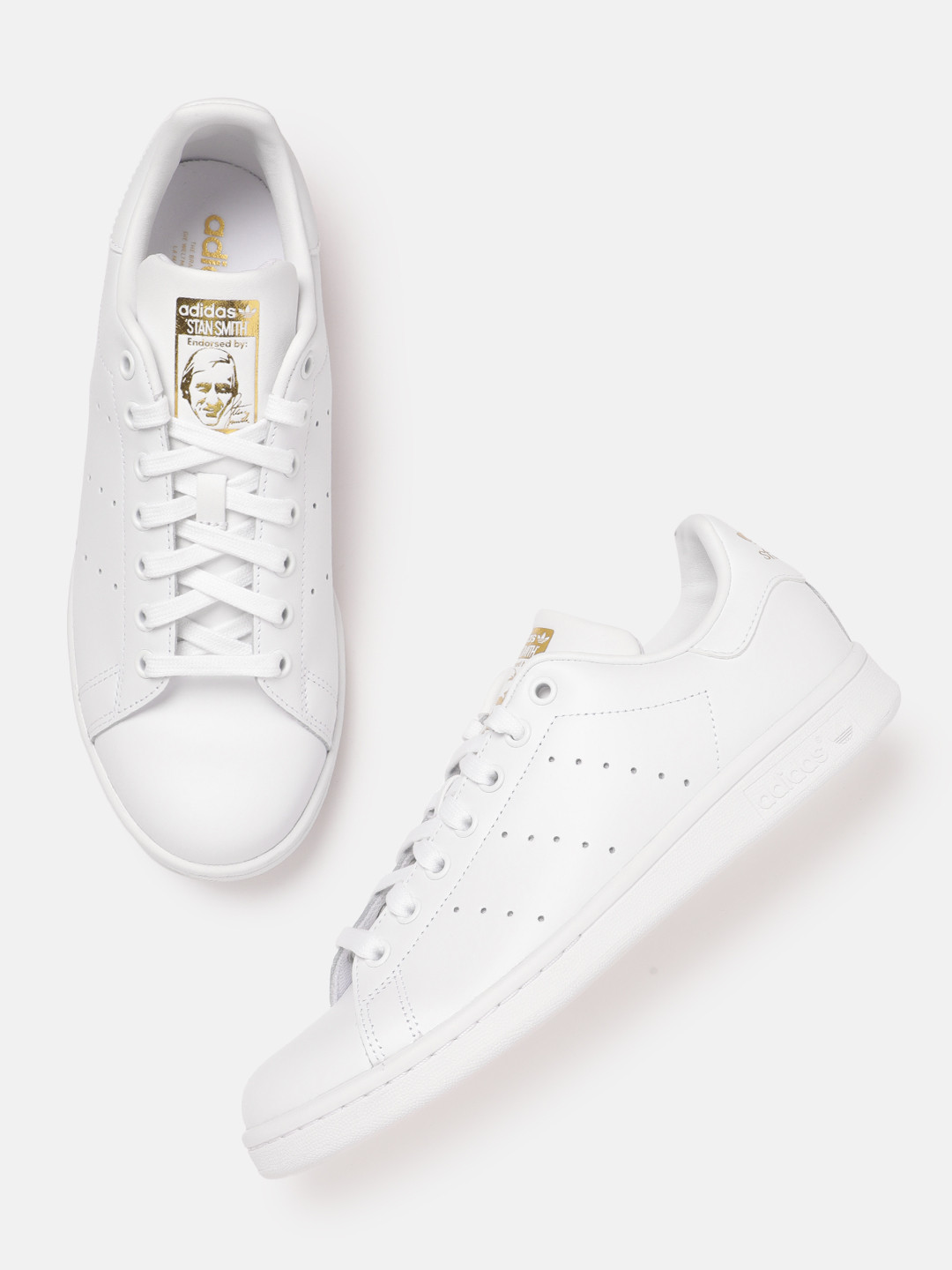 Buy ADIDAS Originals Men Perforated Leather Stan Smith Sneakers ...