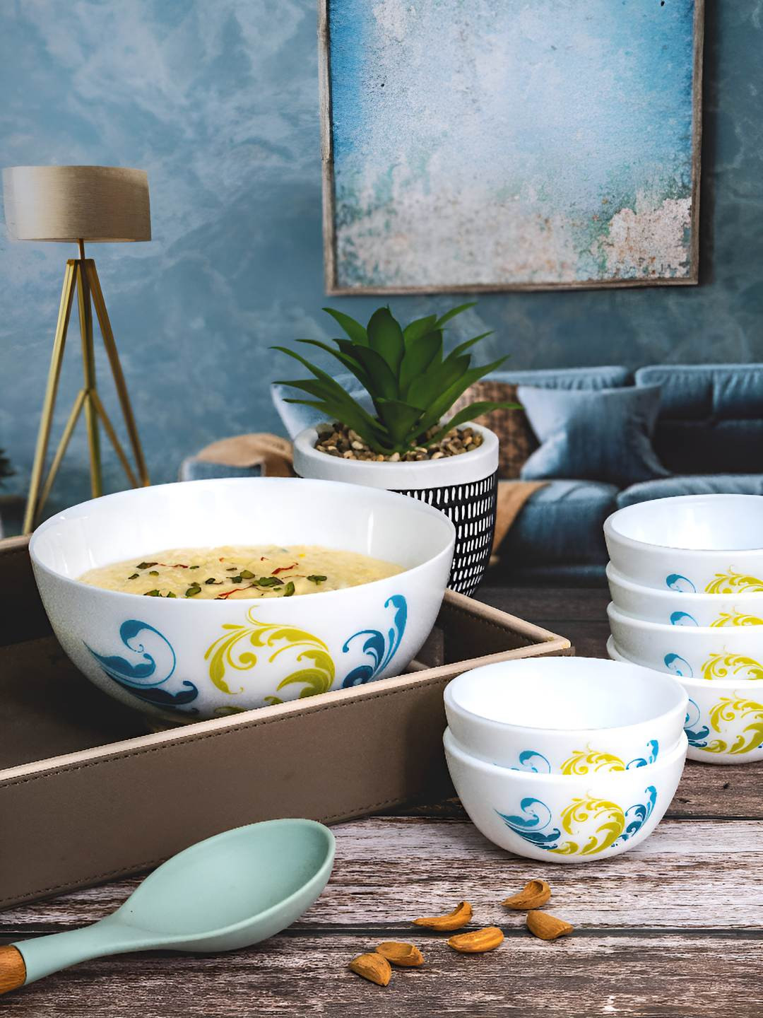 Buy Cello 7 Pieces White Textured Pudding & Serving Bowls - Bowl for ...