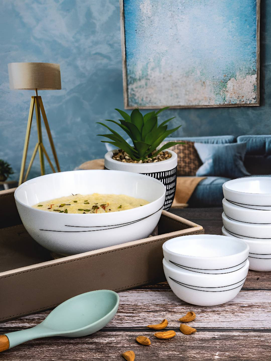 Buy Cello 7 Pieces White Textured Pudding & Serving Bowls - Bowl for ...