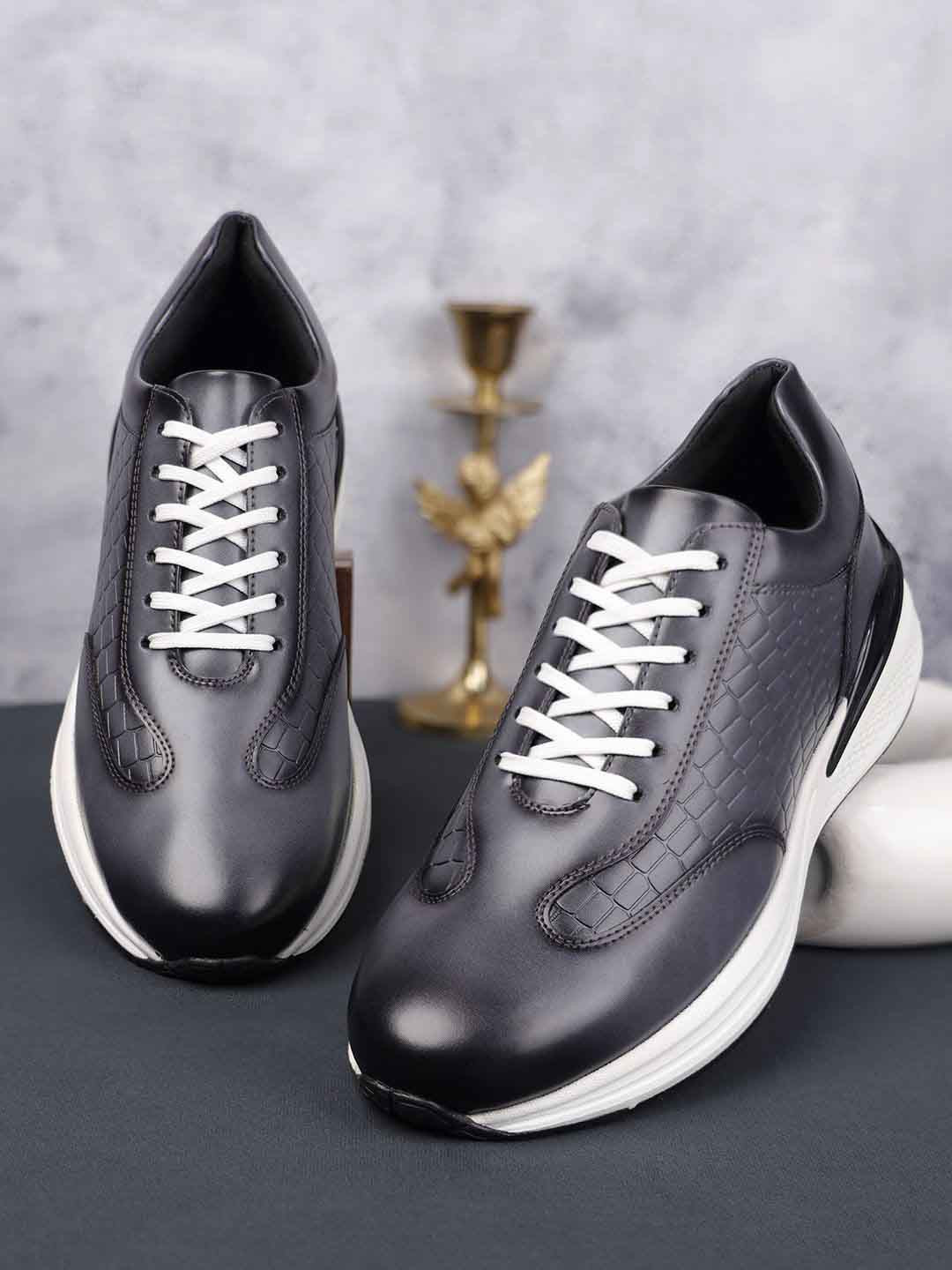 Buy LOUIS STITCH Men's Dutch Grey Leather Sneaker Cushioned Casual ...