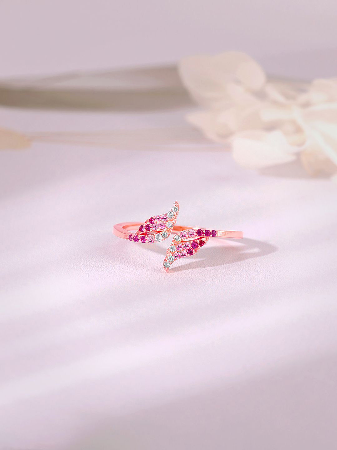 Buy GIVA 925 Silver Rose Gold Adjustable Finger Ring - Ring for Women ...