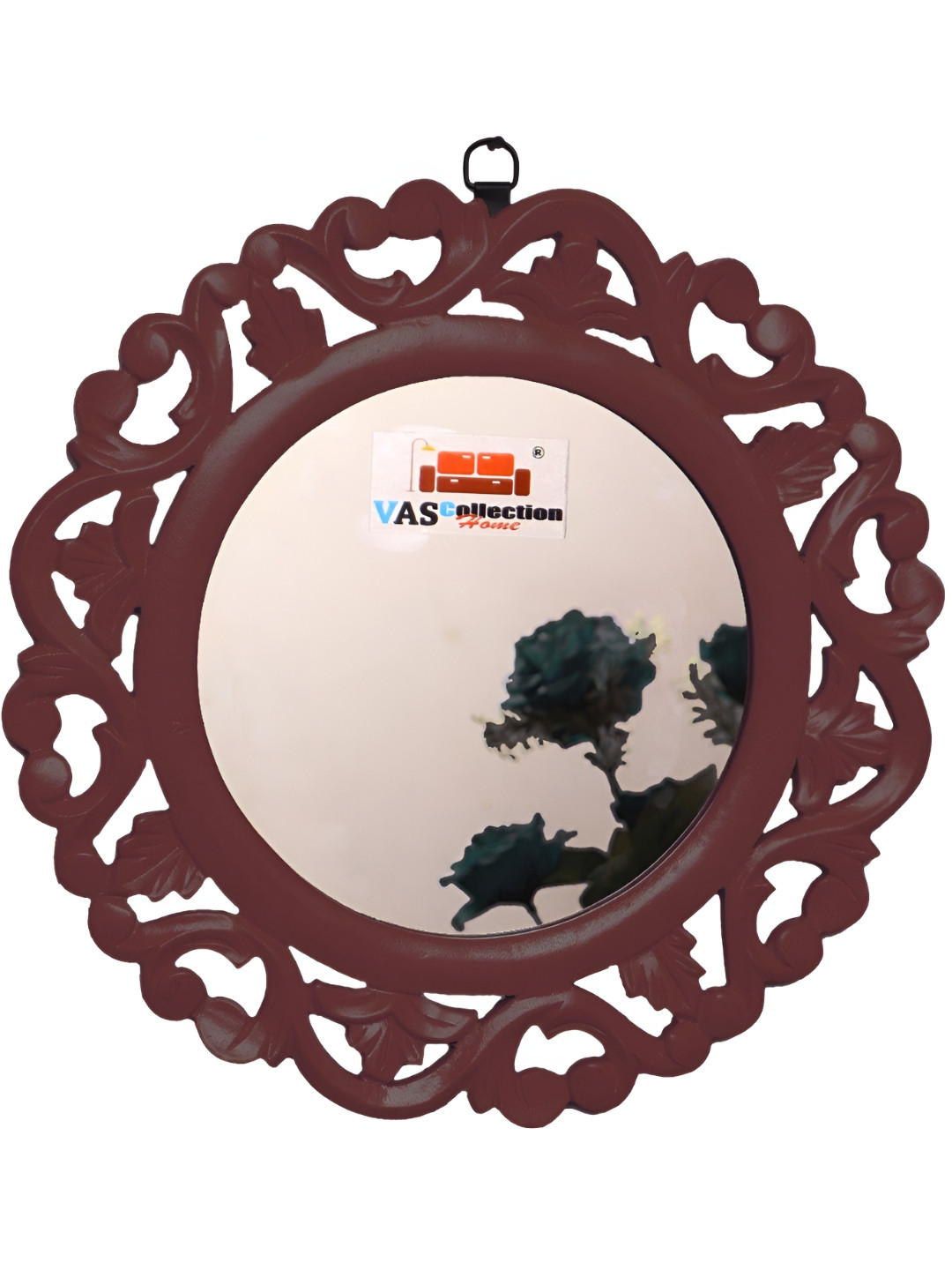 Buy VAS Collection Home Brown Wall Self Design MDF Mirror Frame ...