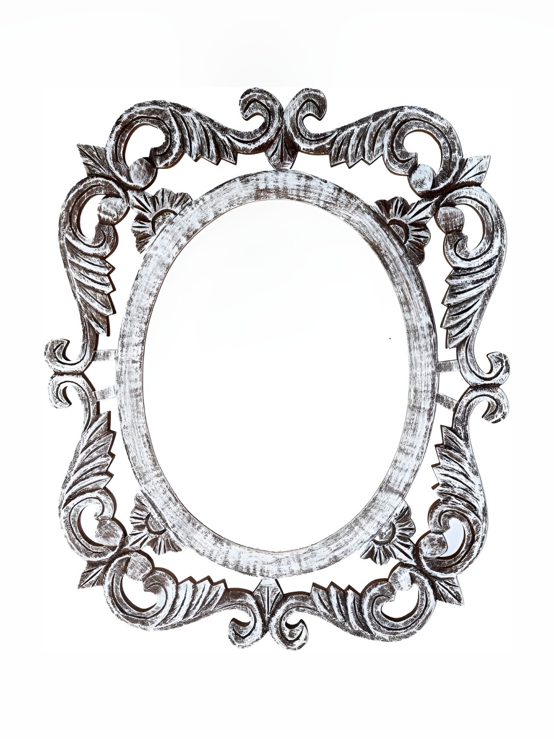 Buy VAS Collection Home Grey Oval Shape Wall Decor Mirror - Mirrors for ...