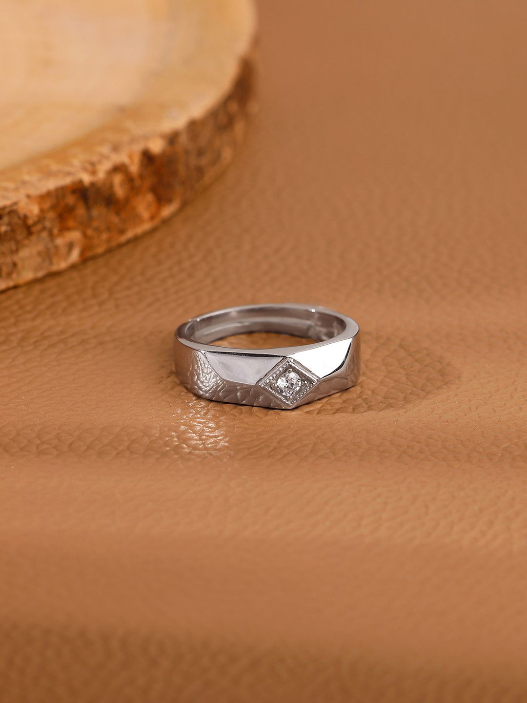 Buy GIVA Men 925 Sterling Silver Silver Plated Rugged Finger Ring ...