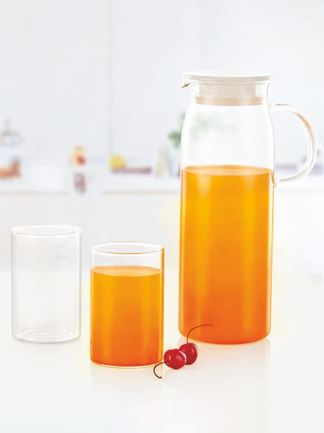 Buy BOROSIL Transparent 7Pcs Water Glass Jug With Vision Glass 1L ...