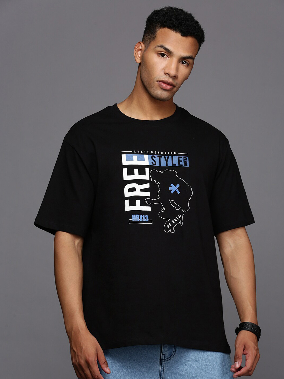 Buy HRX By Hrithik Roshan Men Typography Printed Round Neck T Shirt ...