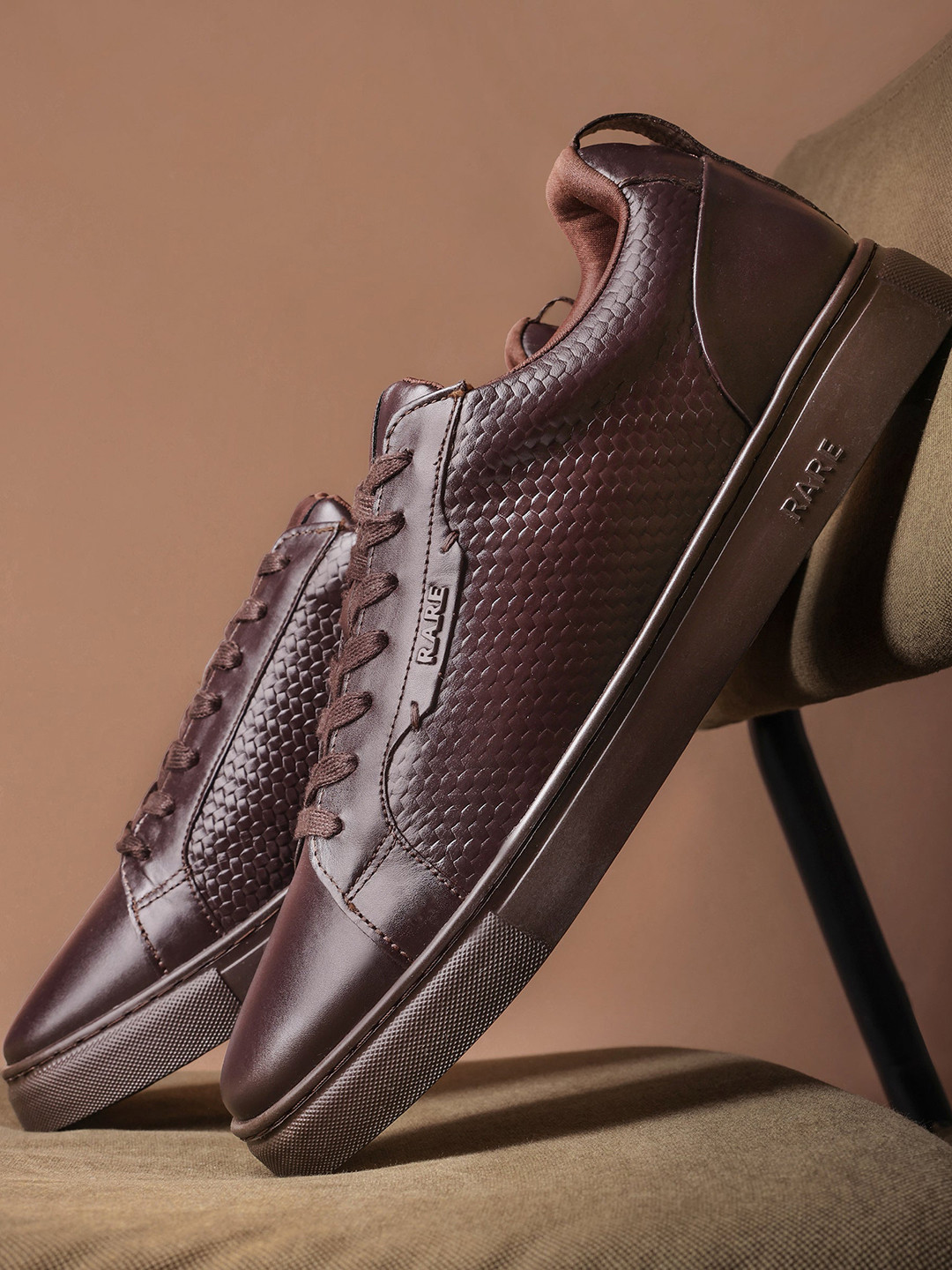 Buy RARE RABBIT Men Rapso Textured Leather Sneakers - Casual Shoes for ...