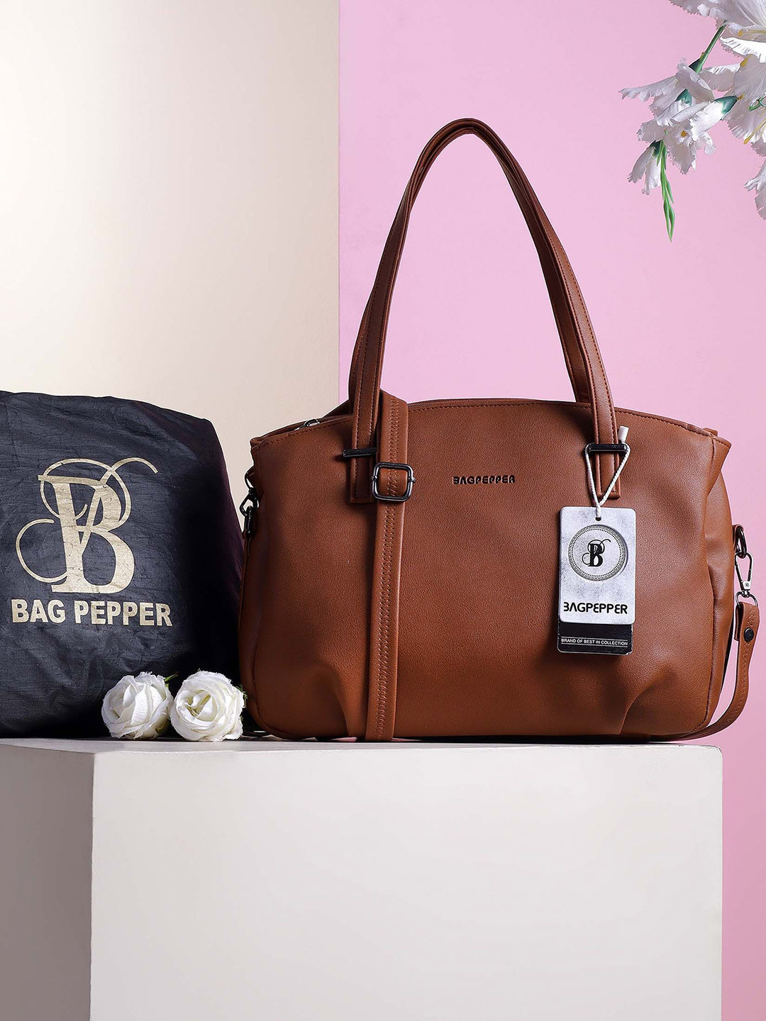 Buy Bag Pepper Women Solid PU Structured Handheld Bag - Handbags for ...