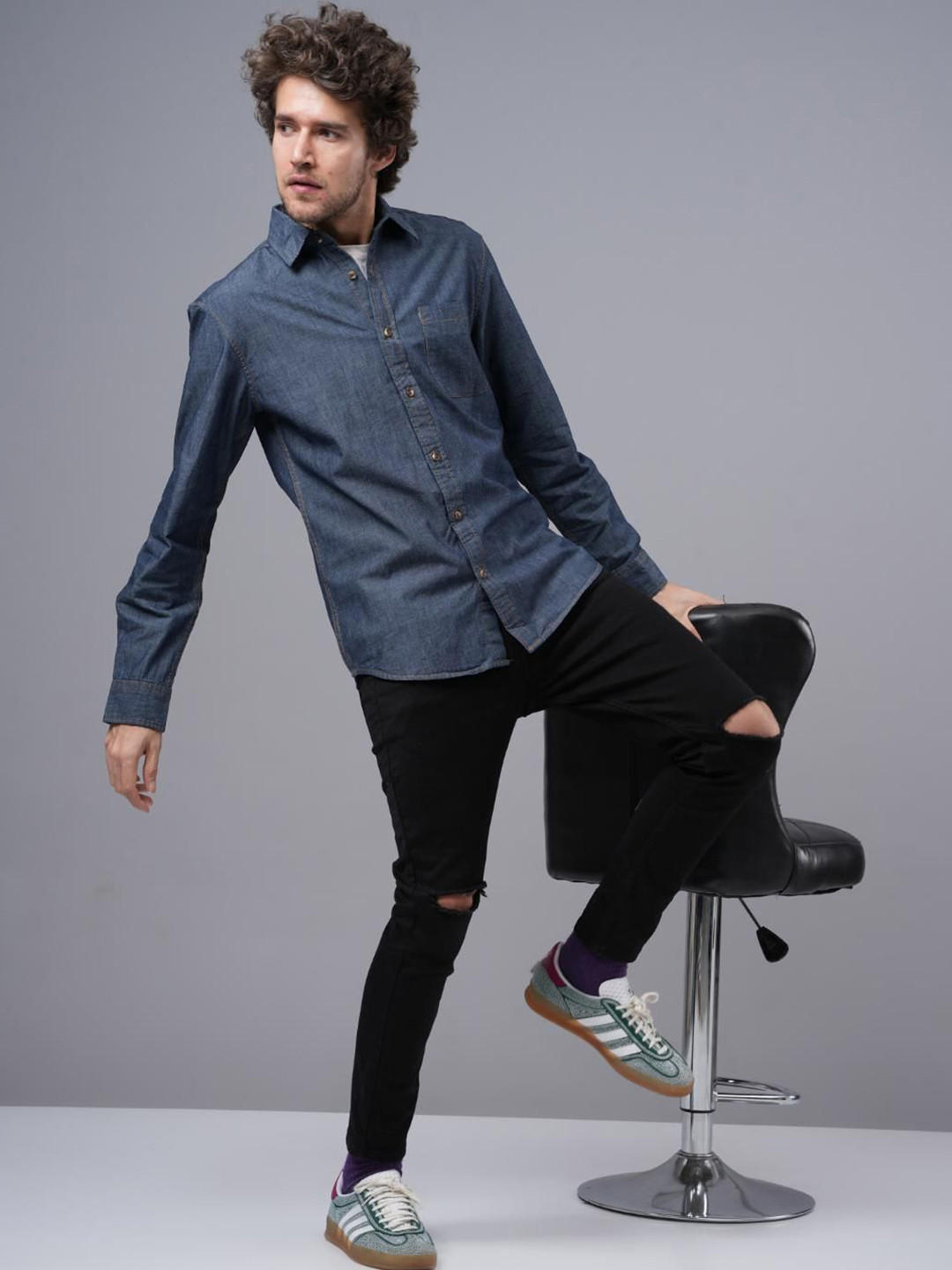 Buy Jean Cafe Men Solid Premium Slim Fit Opaque Casual Shirt - Shirts ...
