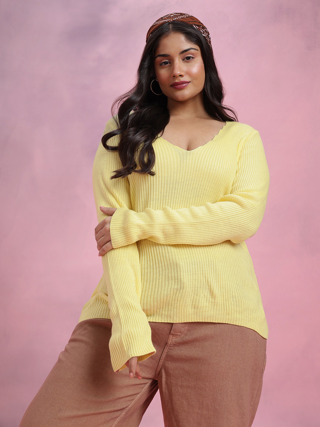 Buy DressBerry Curve Women Ribbed Acrylic Pullover - Sweaters for Women ...