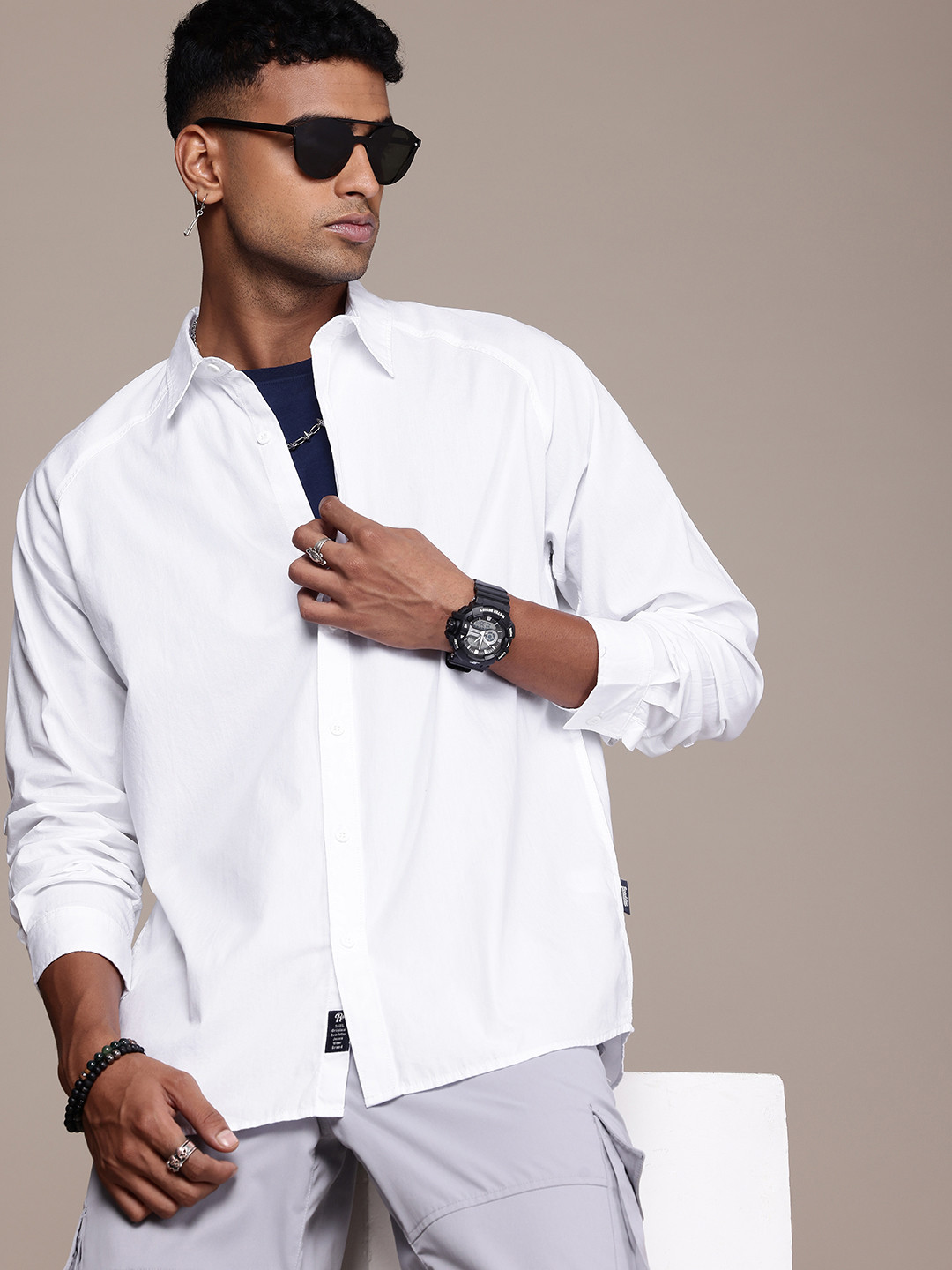 Buy The Roadster Life Co. Pure Cotton Raglan Sleeves Relaxed Fit Casual Shirt - Shirts for Men ...