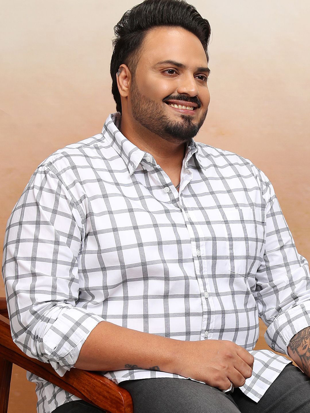 Buy HIGHLANDER Men Plus Size Checked Regular Fit Shirt - Shirts for Men ...