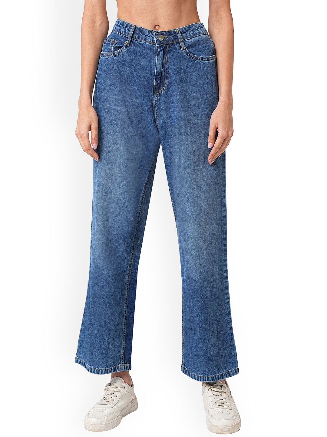 Buy Kraus Jeans Women Wide Leg High Rise Light Fade Jeans - Jeans for ...