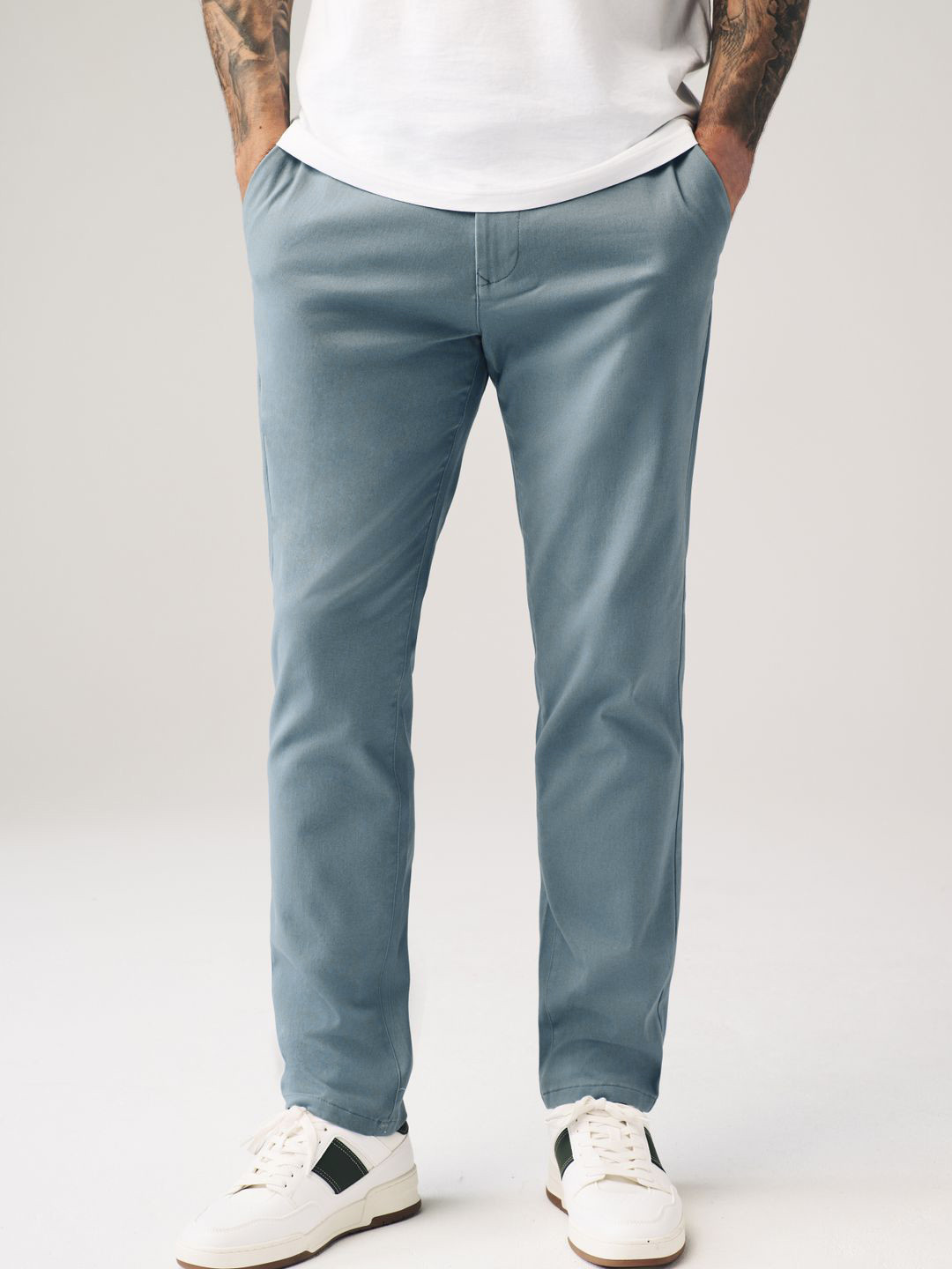 Buy NEXT Men Slim Fit Regular Trousers - Trousers for Men 29905701 | Myntra