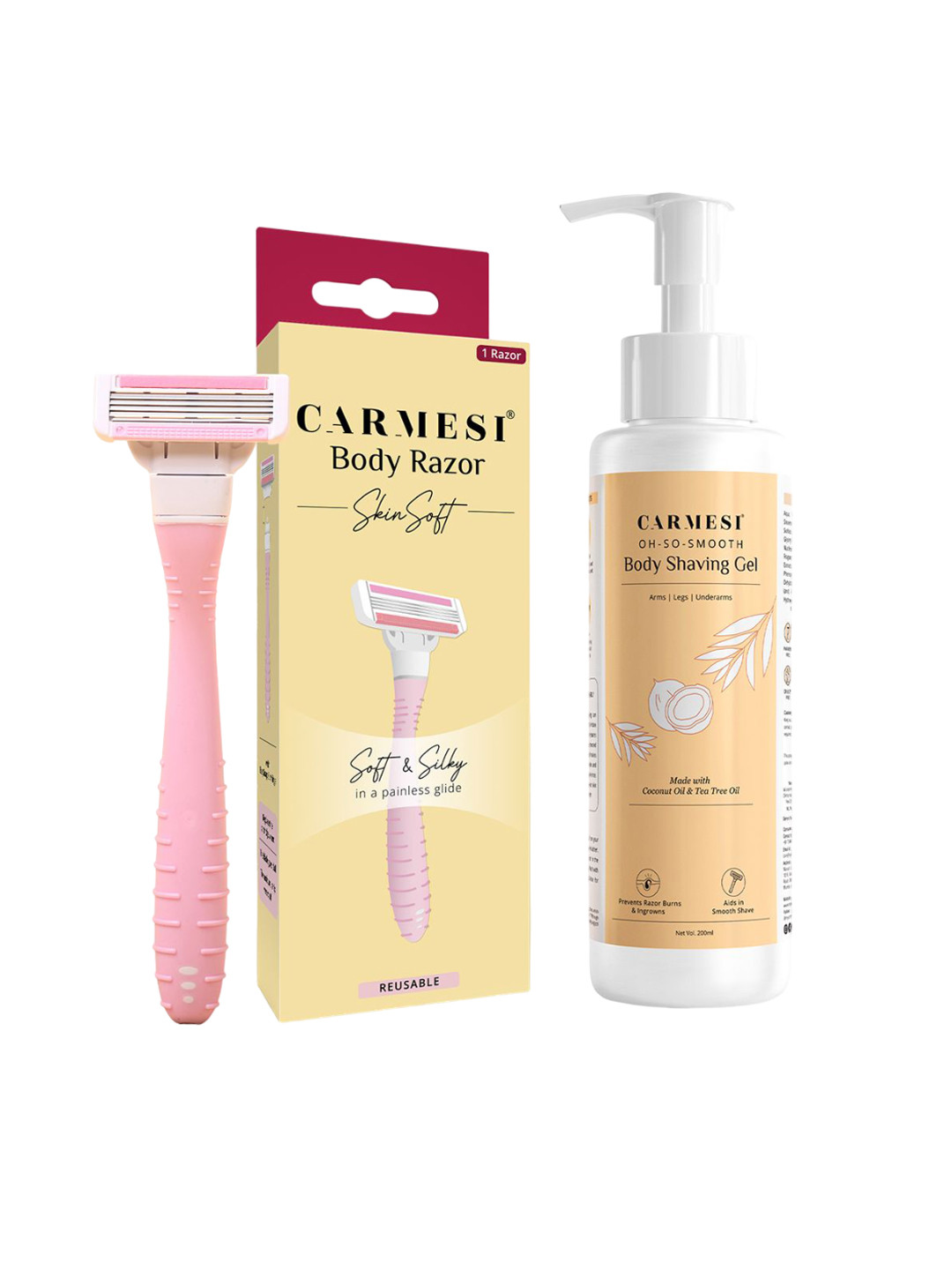 Buy CARMESI Body Shaving Gel 200ml & Skin Soft Body Razor - Shaving And ...