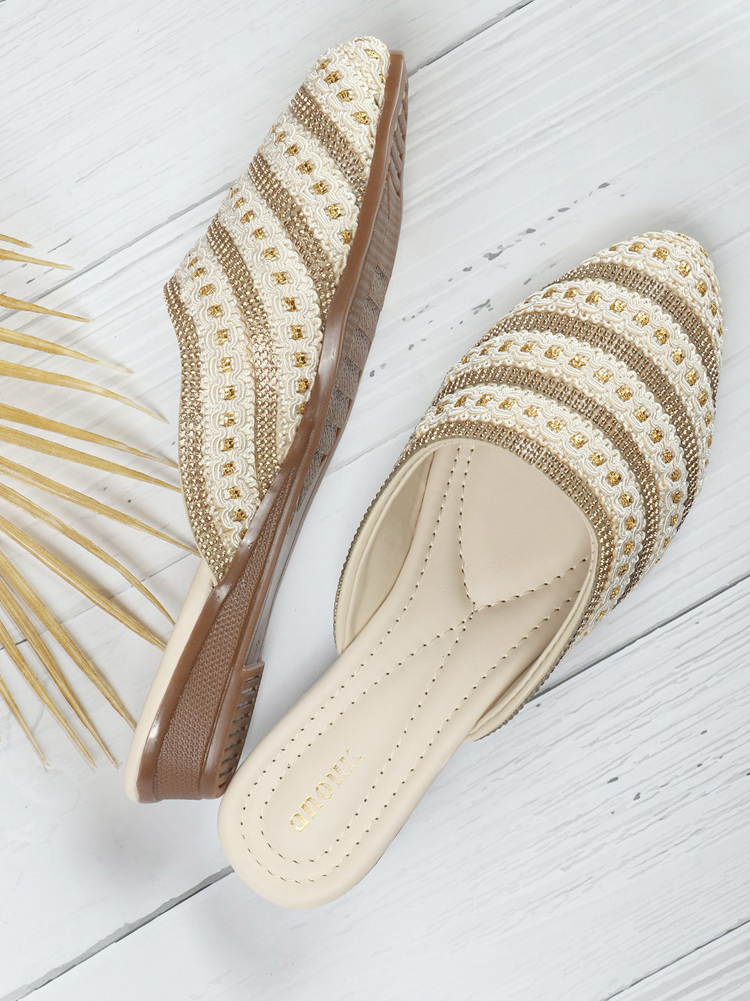 Buy Anouk Women Embellished Ethnic Mules - Flats for Women 29911263 ...