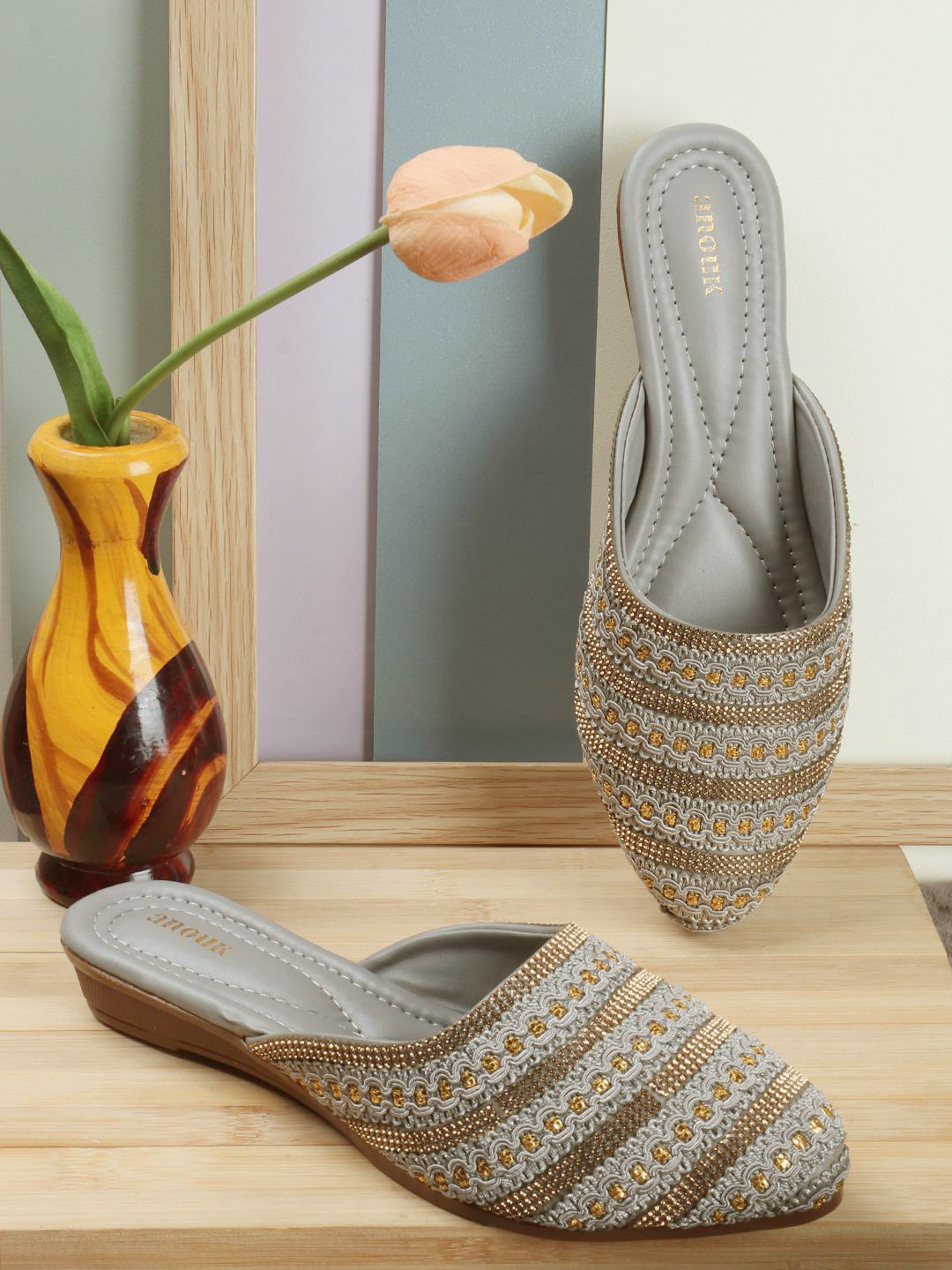 Buy Anouk Women Embellished Ethnic Mules - Flats for Women 29911264 ...